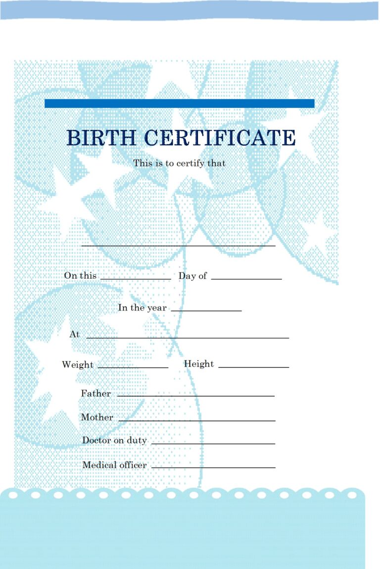 8 Simple Birth Certificate Templates - Excel Word Template