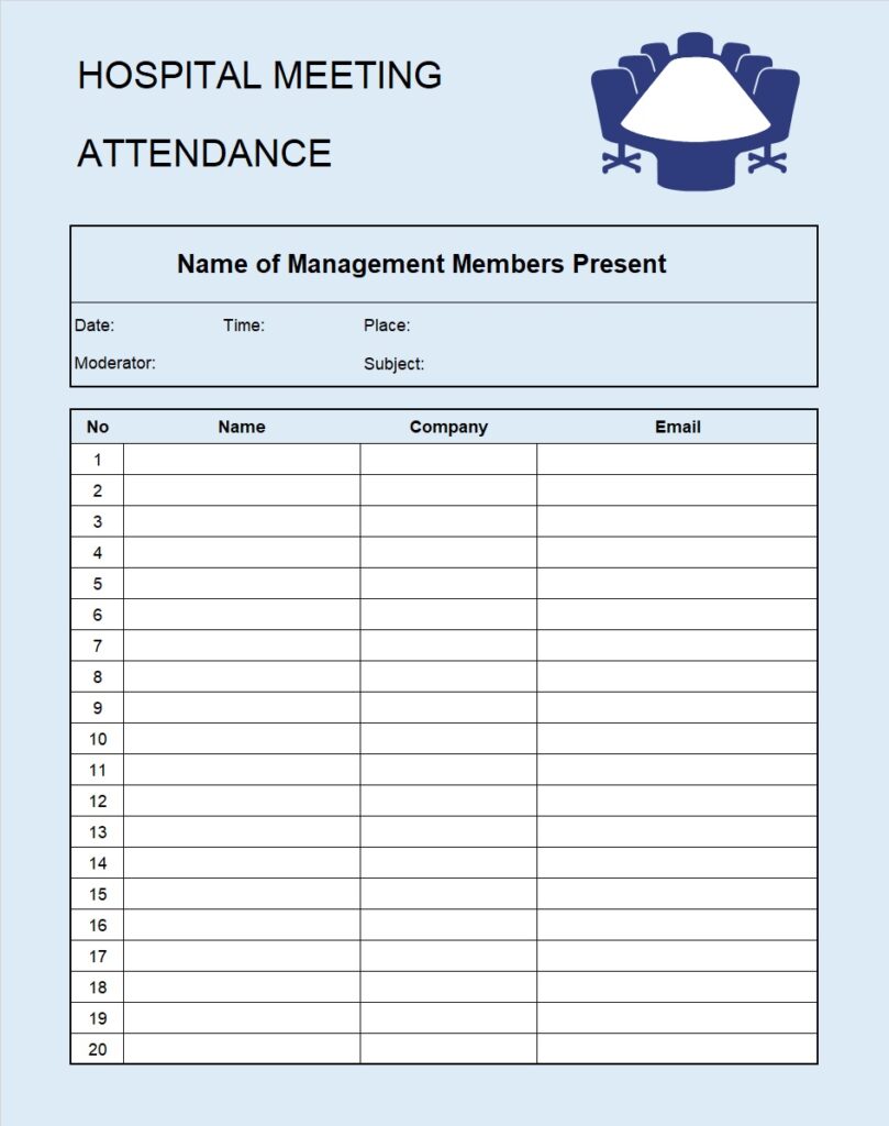 Attendance Sheet Template - Excel Word Template Attendance Sheet Template - Excel Word Template