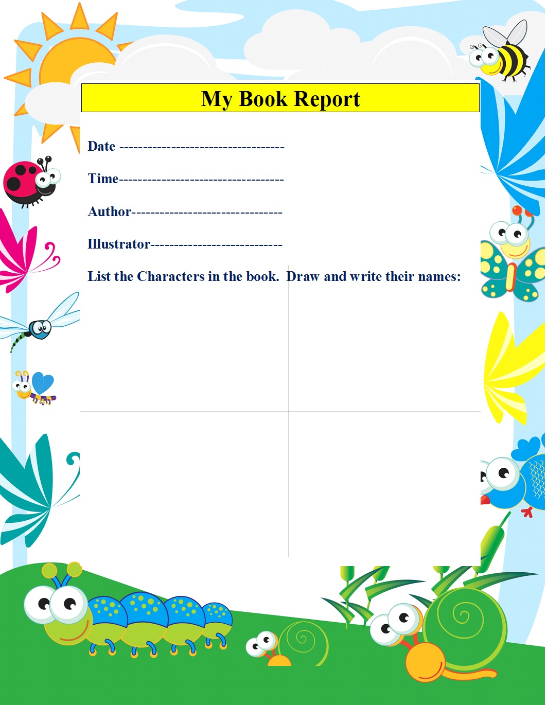 Second Grade Book Report Template Second Grade Book Report Template