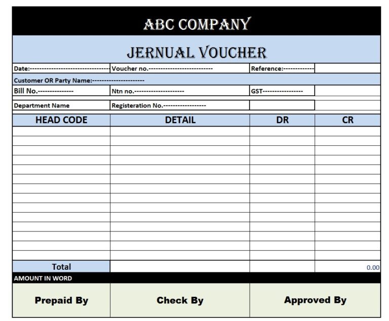 Company Voucher Templates - Excel Word Template
