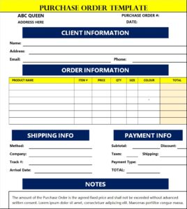 Top 8 Purchase Order Templates - Excel Word Template