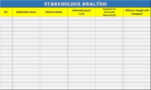 Stakeholder Analysis Matrix Template - Excel Word Template