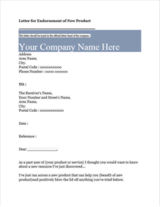 Endorsement Letter Templates - Excel Word Template