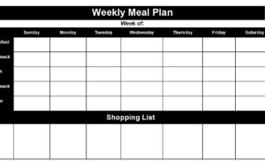 Best 10 Weekly Meal Plan Templates - Excel Word Template