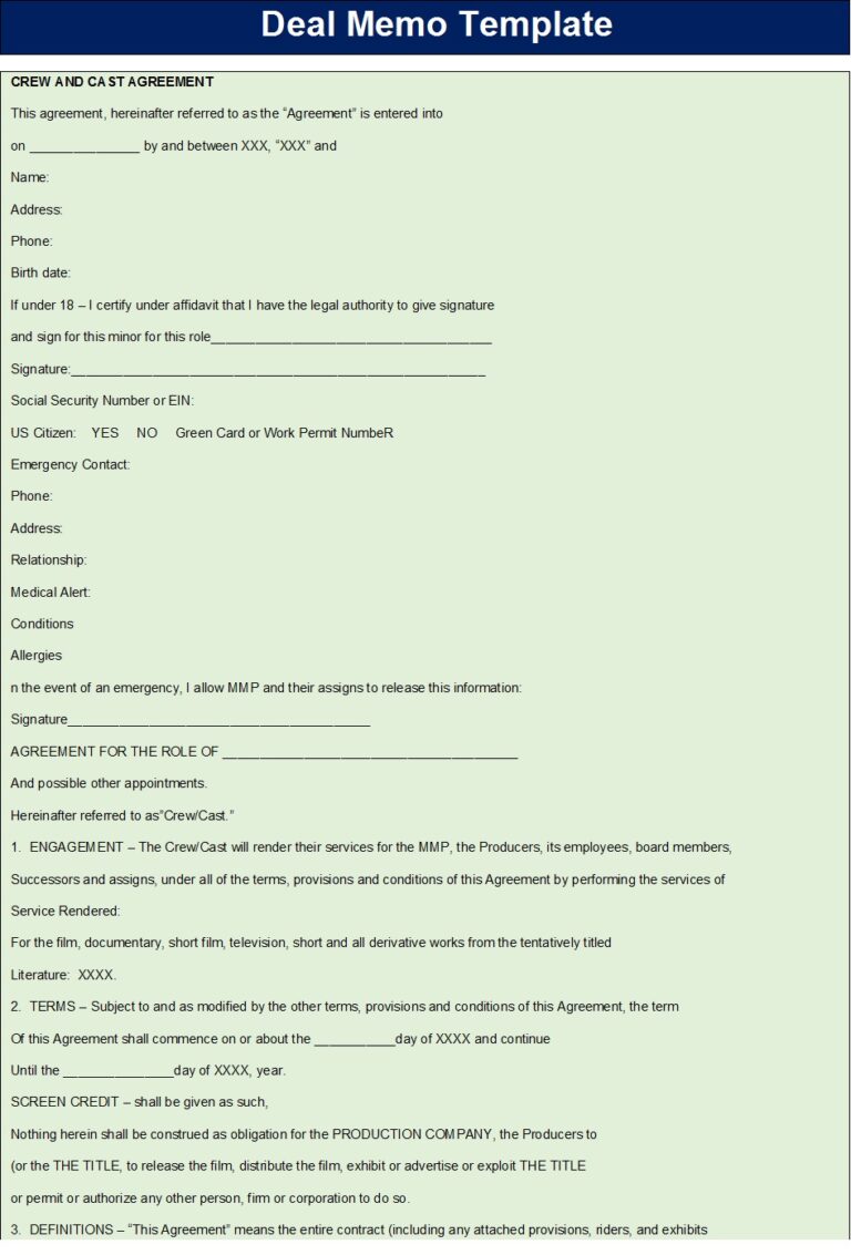 Best Deal Memo Templates - Excel Word Template
