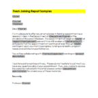 Fresh Joining Report Templates - Excel Word Template