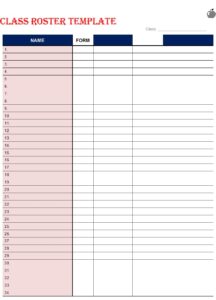 Best 7 Class roster Templates - Excel Word Template