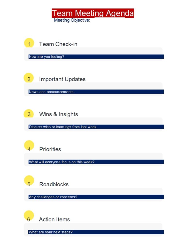 Best 09 Team Management Meeting Agenda Templates - Excel Word Template