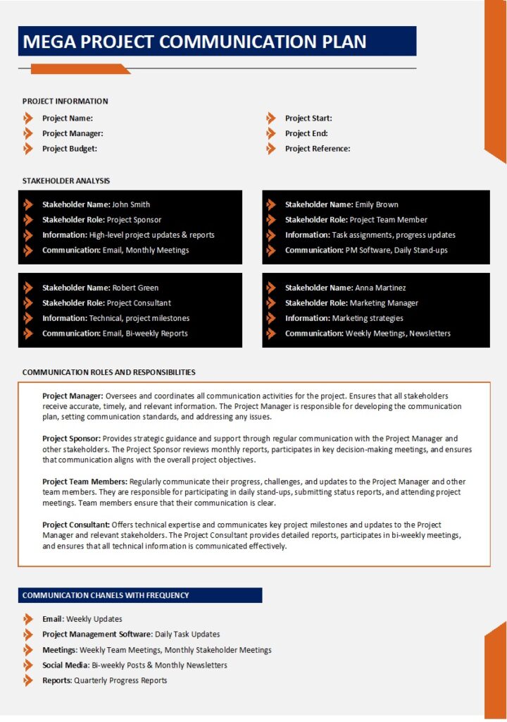 Mega Project Plan Template - Excel Word Template