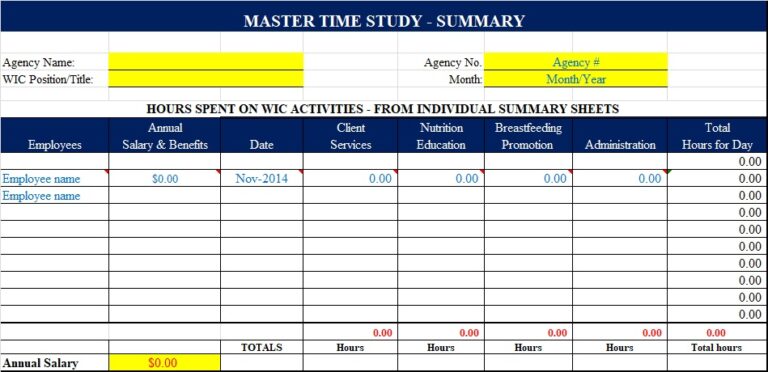 Study Time Schedule Template (For Students) - Excel Word Template
